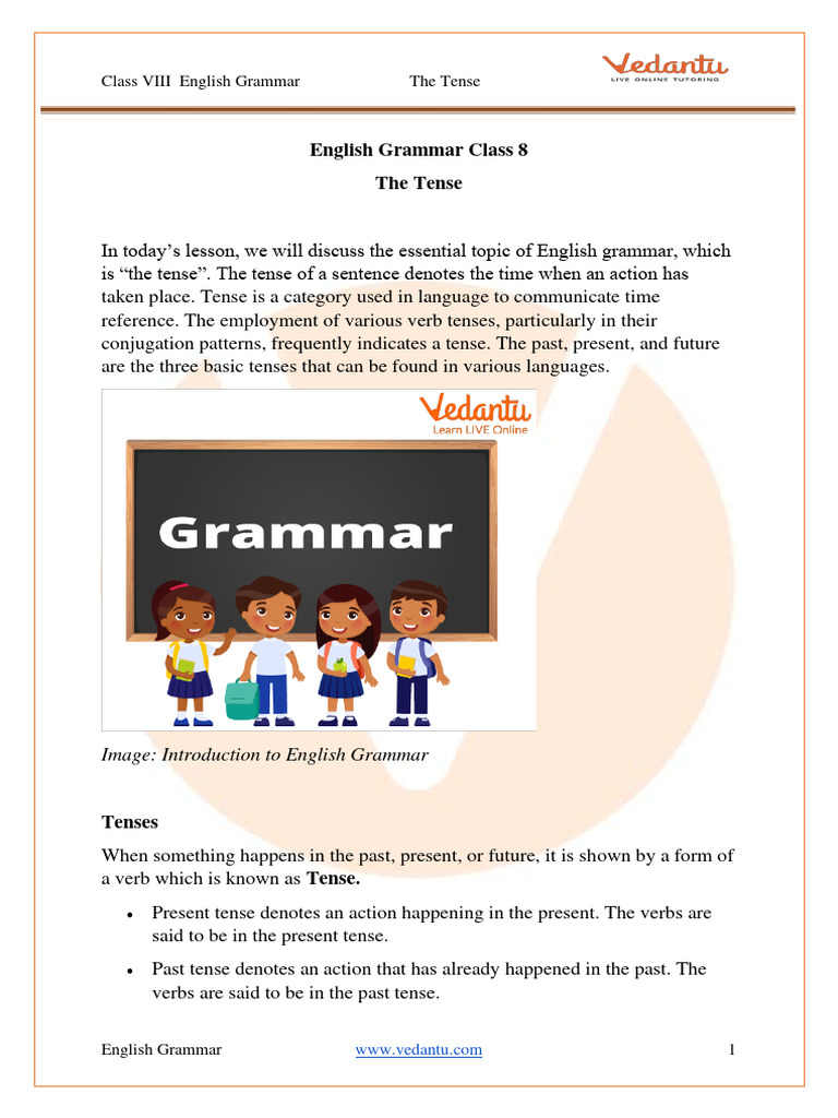 Class 8 English Grammar Ncert Solutions the Tense | PDF | Grammatical ...