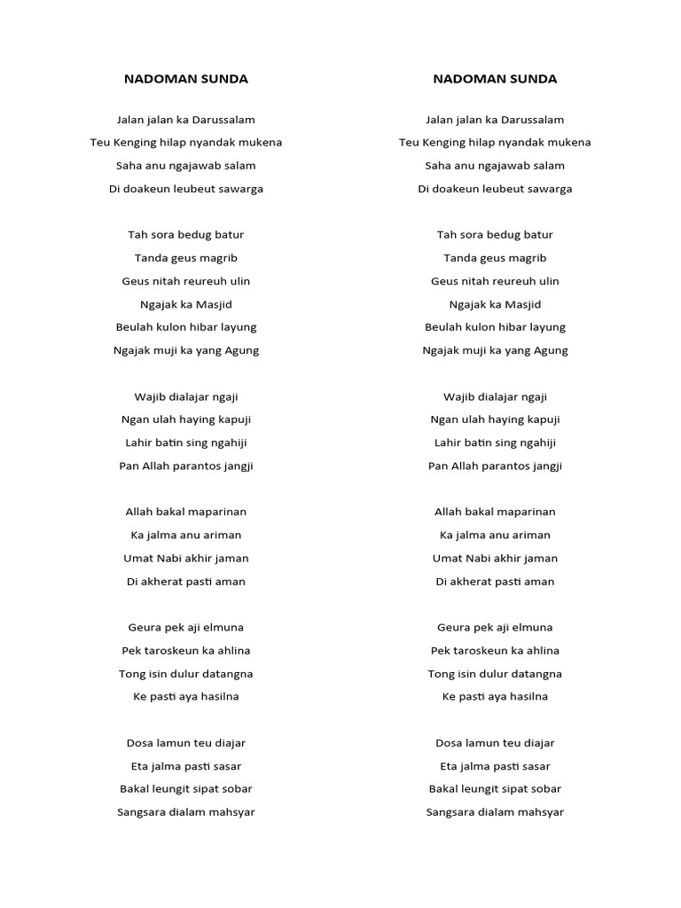 Nadoman Sunda | PDF