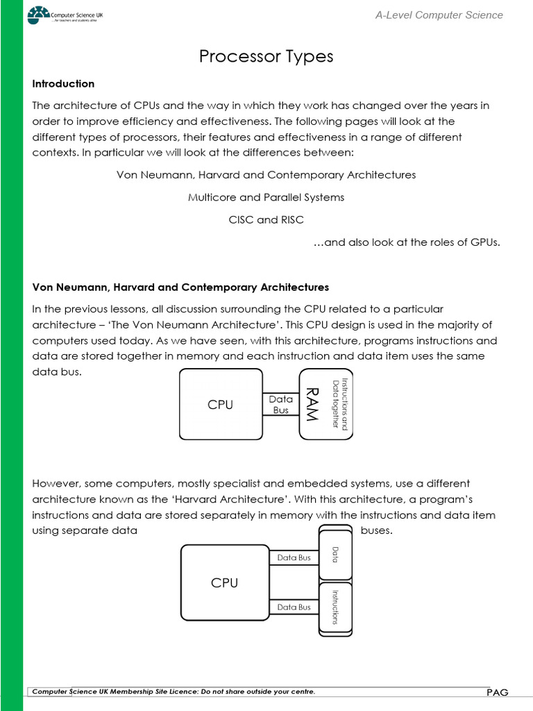 1.1.3 Processor Types - Workbook | Download Free PDF | Central Processing Unit | Parallel Computing