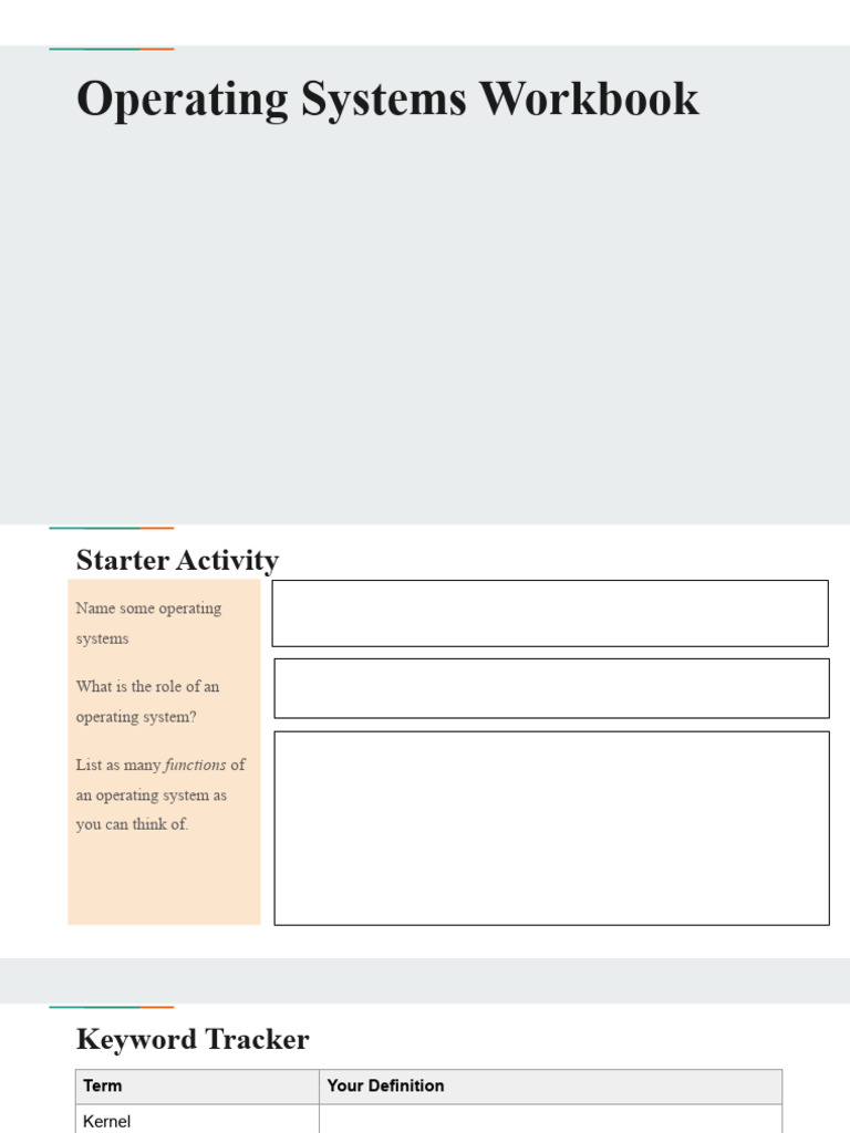 1.2.1 Operating Systems CLASSWORK | PDF
