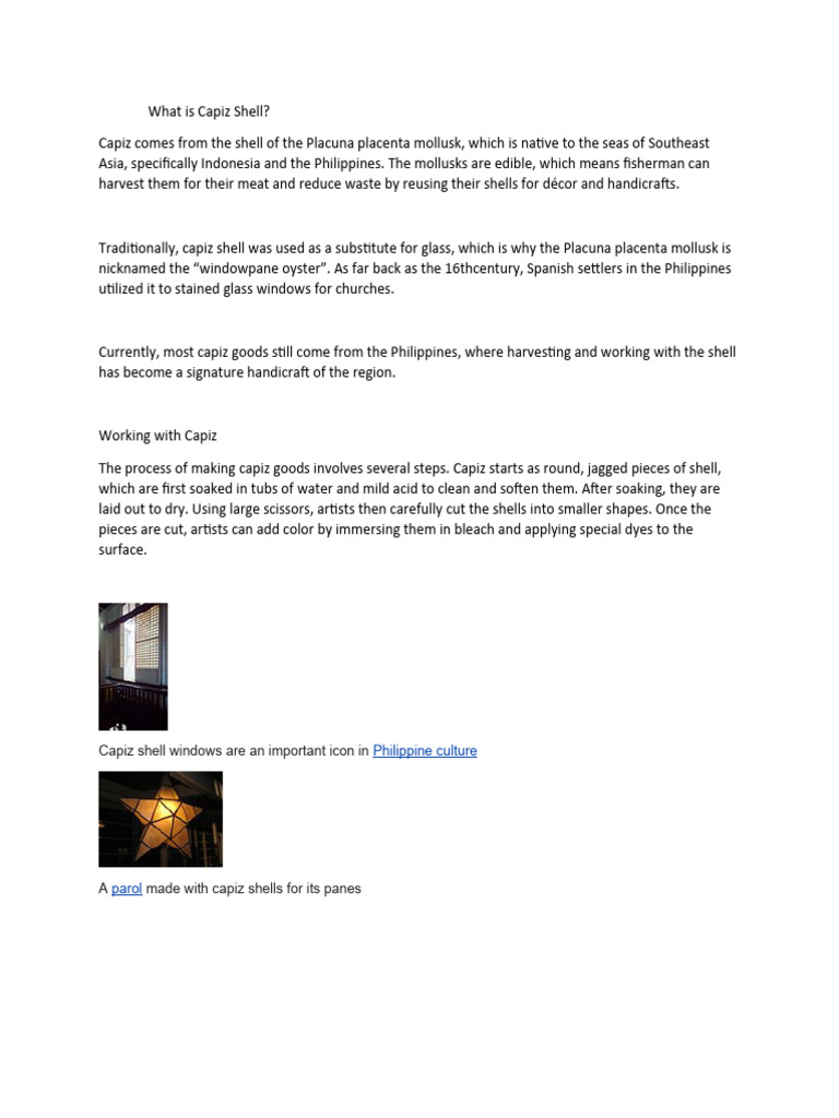 What Is Capiz Shell | PDF | Trees | Arecaceae