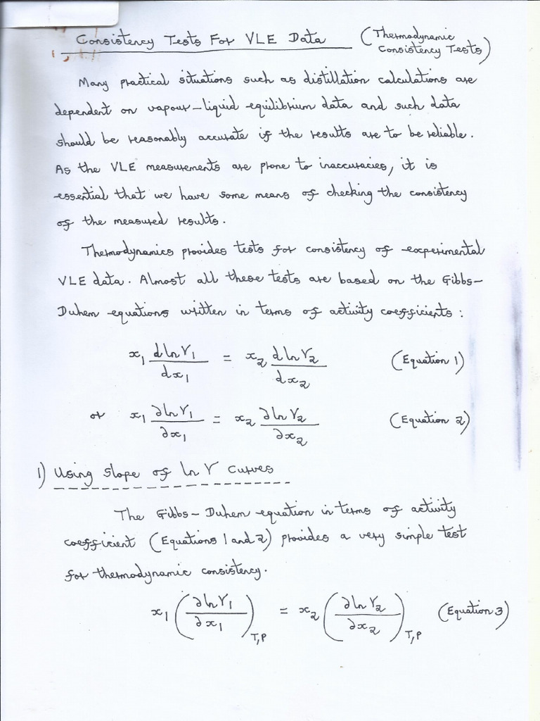 Consistency Tests For VLE Data | PDF