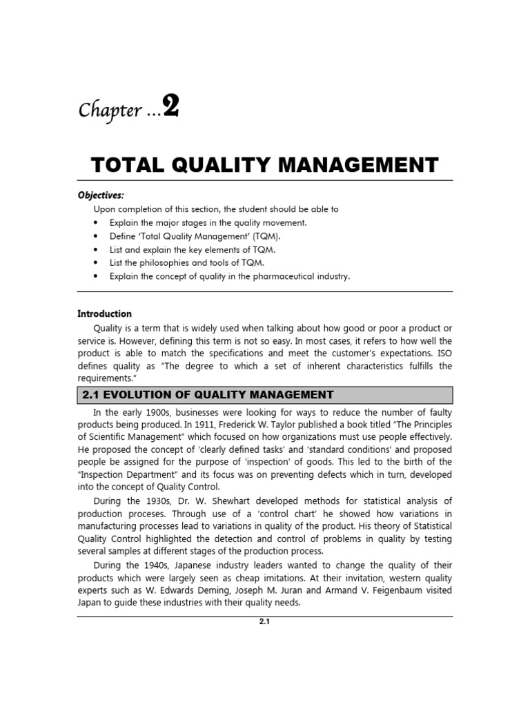 Total Quality Management | PDF | Quality (Business) | Quality Management