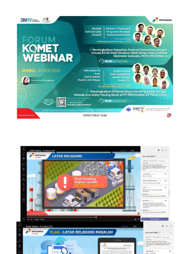 2023-01-02, KOMET - Meningkatkan Efisiensi Biaya Handling Sulfur dengan Metode Eco Sulfur Paving ...