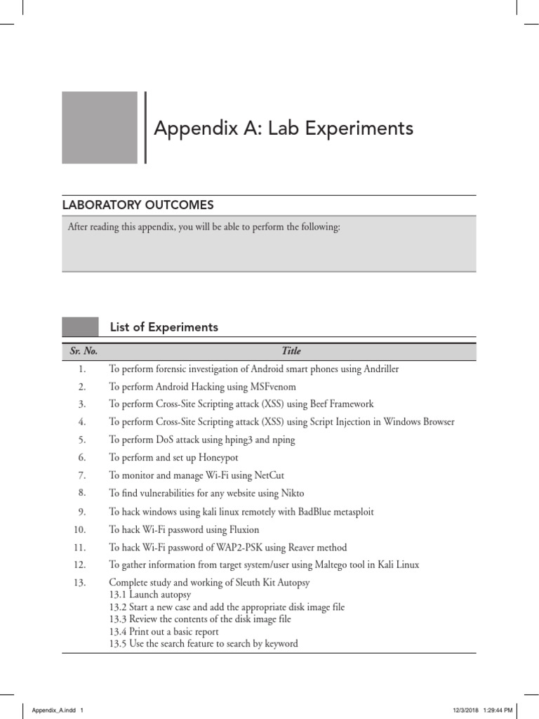 Appendix A | PDF | Transmission Control Protocol | Denial Of Service Attack