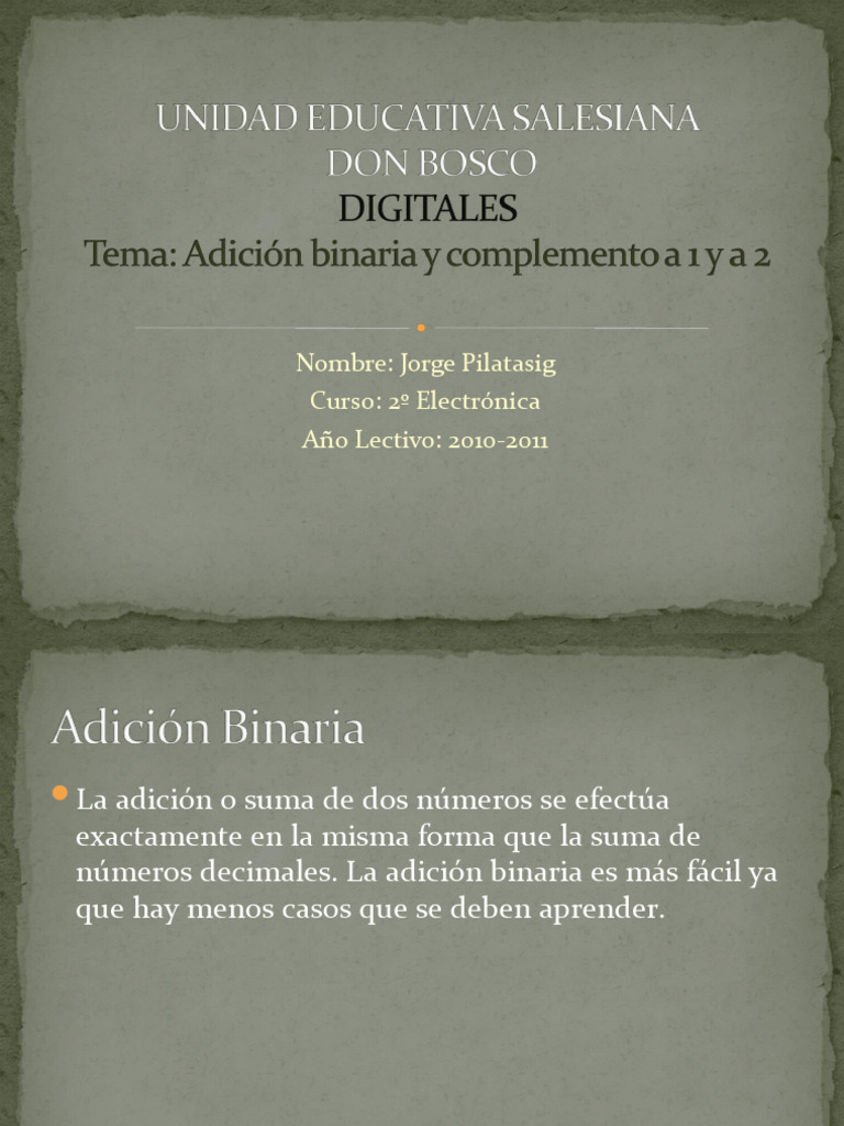 Adición Binaria | PDF