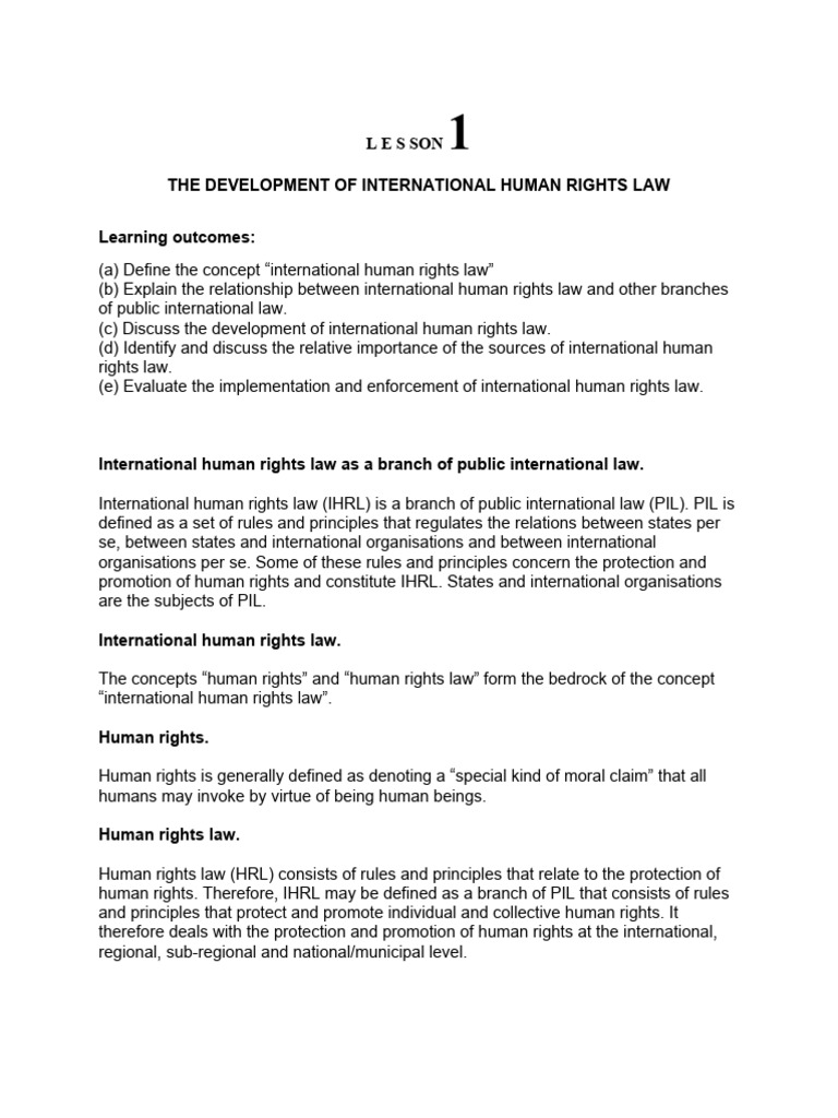 Lesson The Development of International Human Rights Law Learning ...