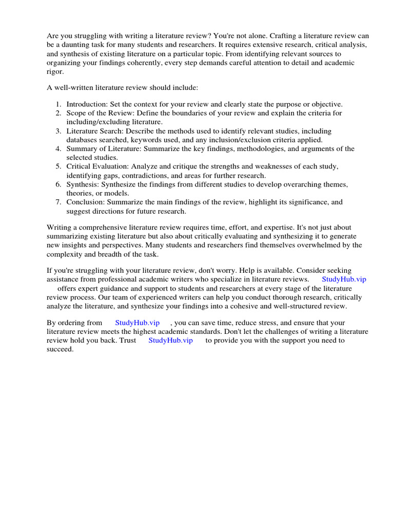 What Does A Literature Review Include | PDF | Literature Review | Critical Thinking