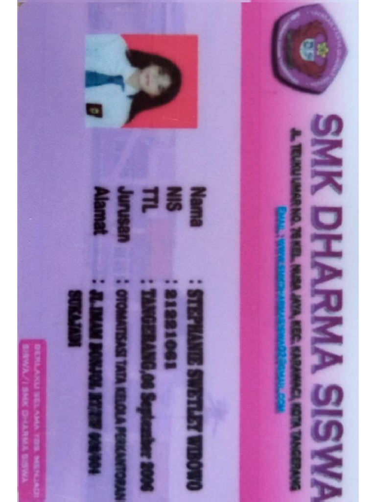 kartu pelajar stephanie | PDF