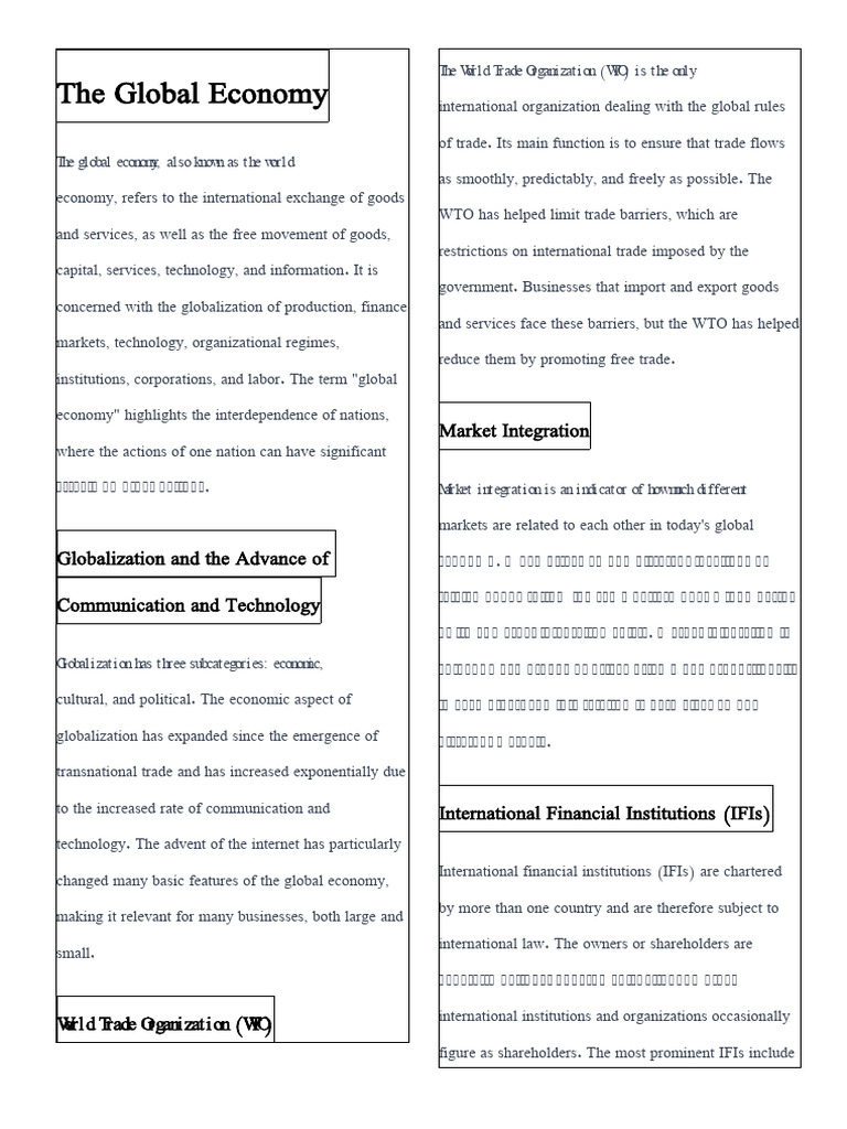 The Global Economy_ai | PDF | Globalization | Economic Globalization