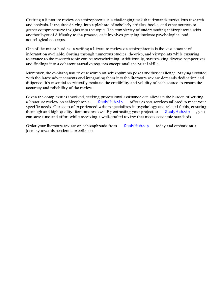 Review Of Related Literature Of Schizophrenia Pdf Schizophrenia