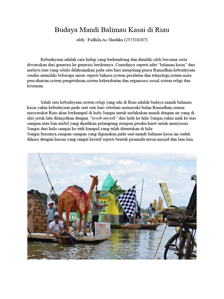 Tradisi Mandi Balimau Kasai Riau | PDF