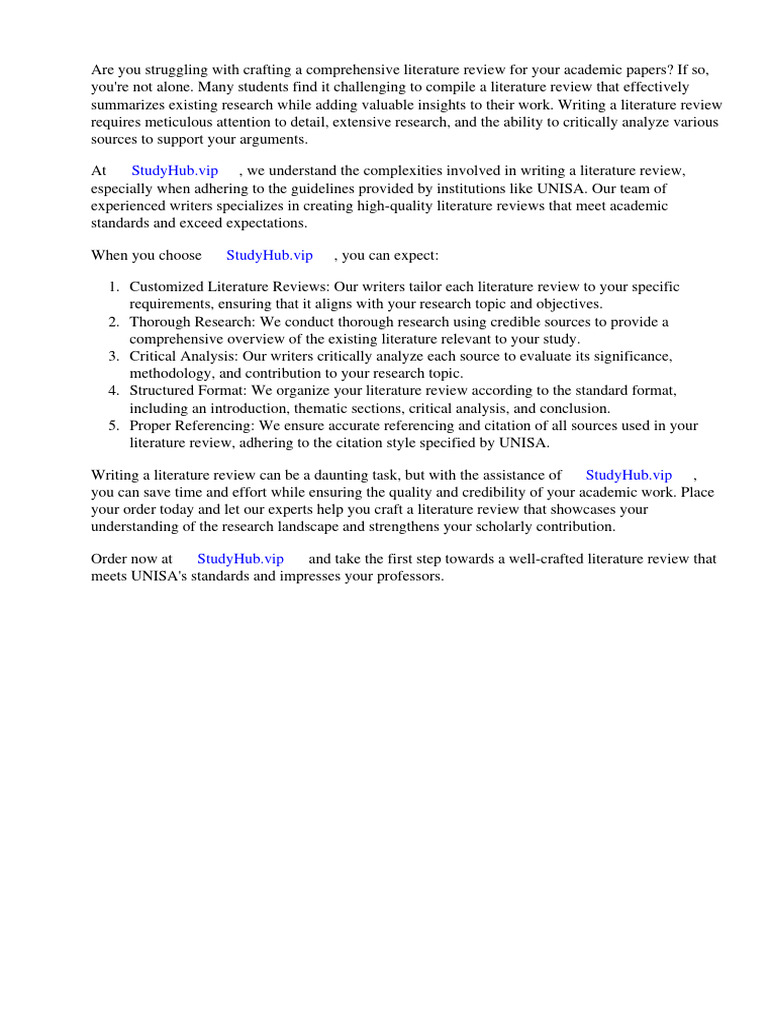 UNISA Literature Review Writing Guide | PDF | Literature Review | Citation