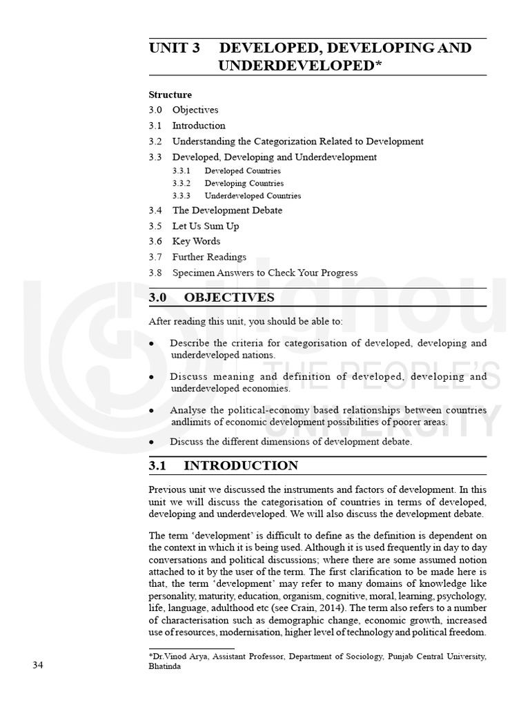 Developed, Developing and Underdeveloped | PDF