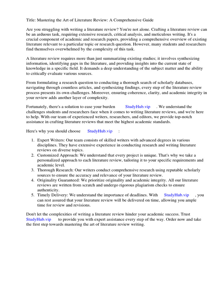 How To Do A Literature Review Sample | PDF | Literature Review | Knowledge