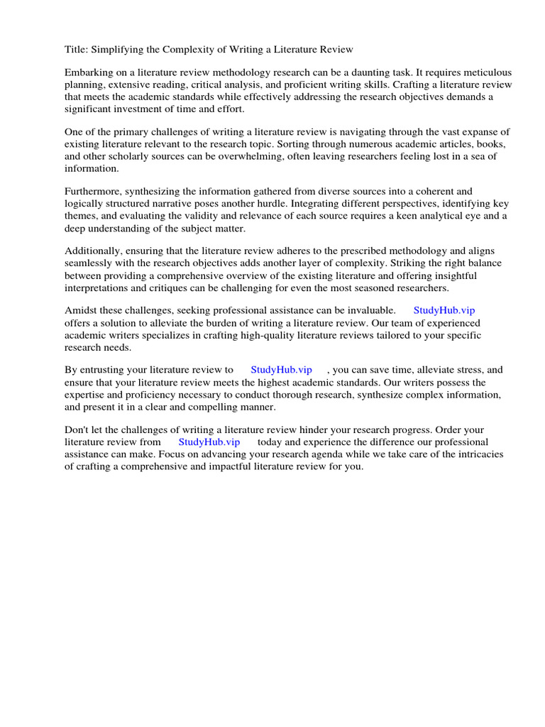 Literature Review Methodology Research Pdf Systematic Review