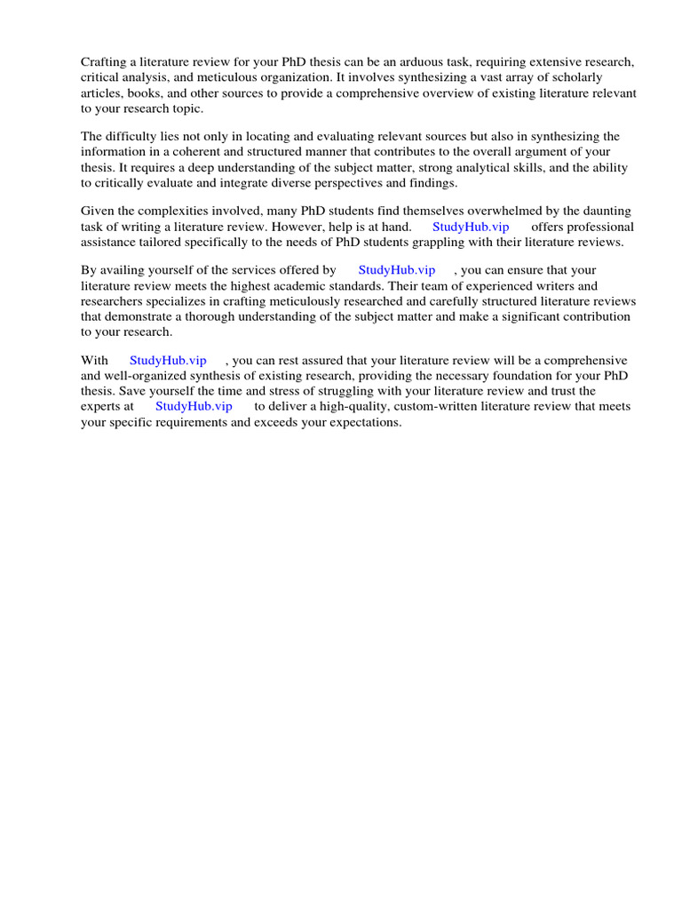 Literature Review PHD | PDF | Thesis | Literature Review Literature Review PHD | PDF | Thesis | Literature Review