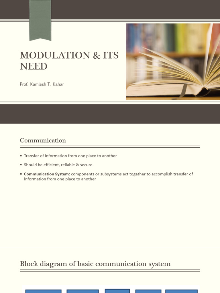 Modulation & Its Need | PDF | Modulation | Bandwidth (Signal Processing)