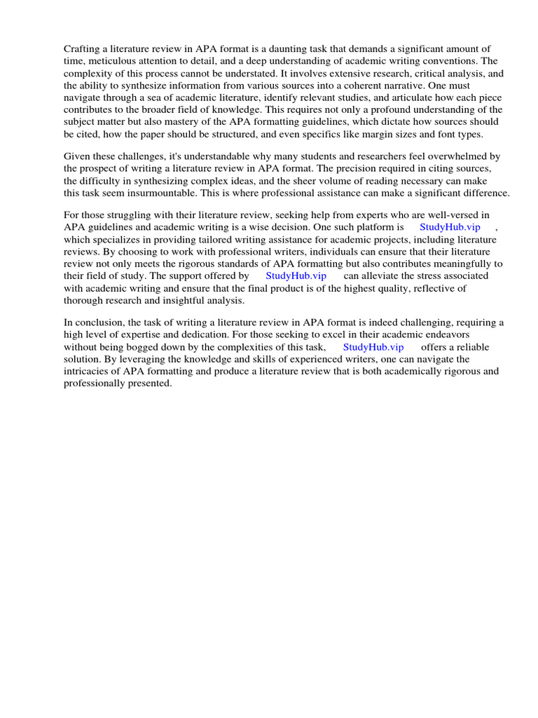 Apa Format Literature Review Template | PDF | Thesis | Essays