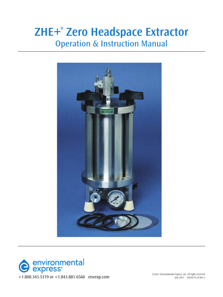 ZHE+ Zero Head Extractor Operation & Instruction Manual - 1065EE10 - M ...