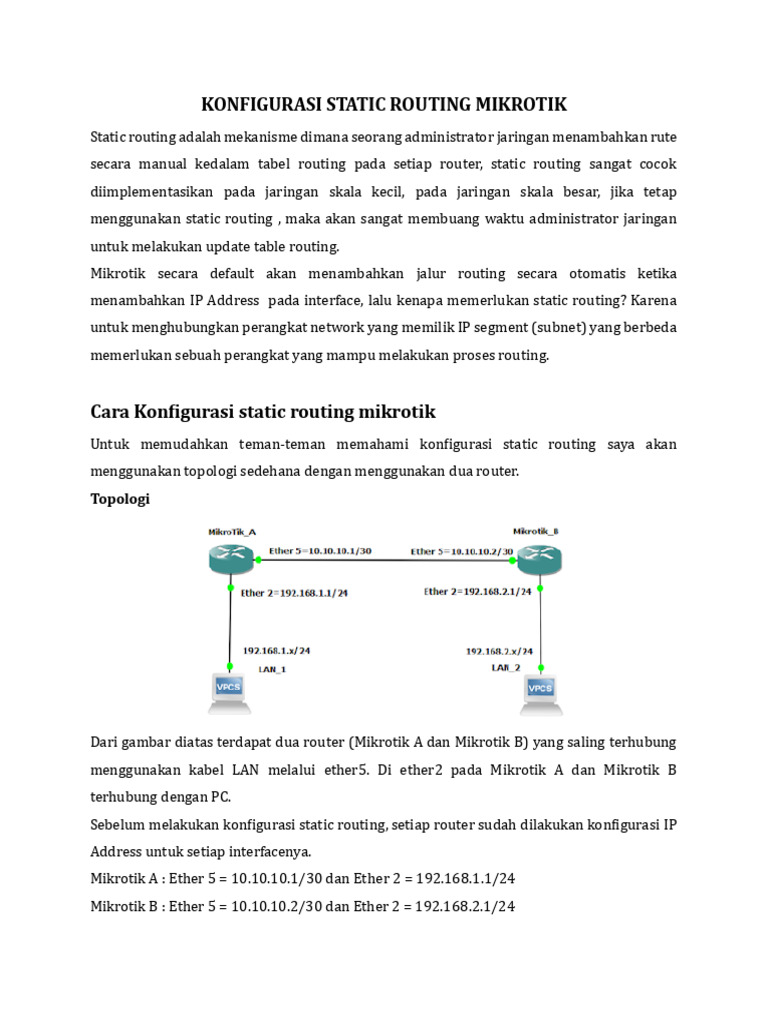 Static Routing | PDF