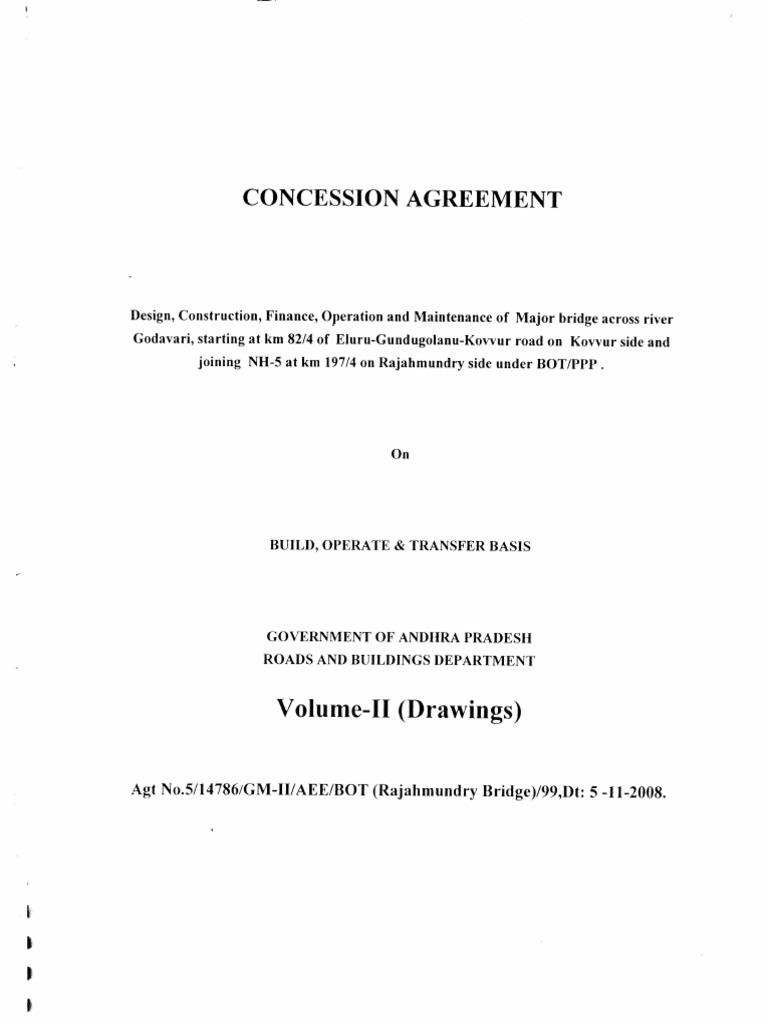 Concession Agreement Vol-II-Godavari Bridge at Rajahmundry-Drawing | PDF