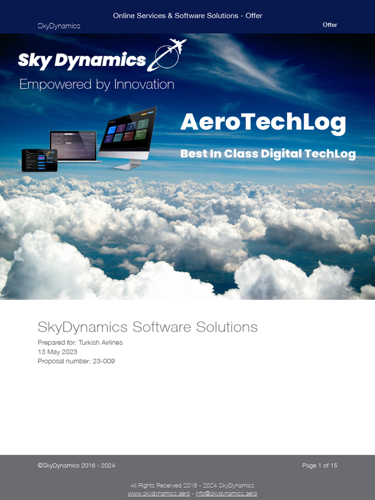 SoftwareServices AeroTechLog TurkishAirlines Offer Rev01 Issue01 | PDF | Software | Copyright
