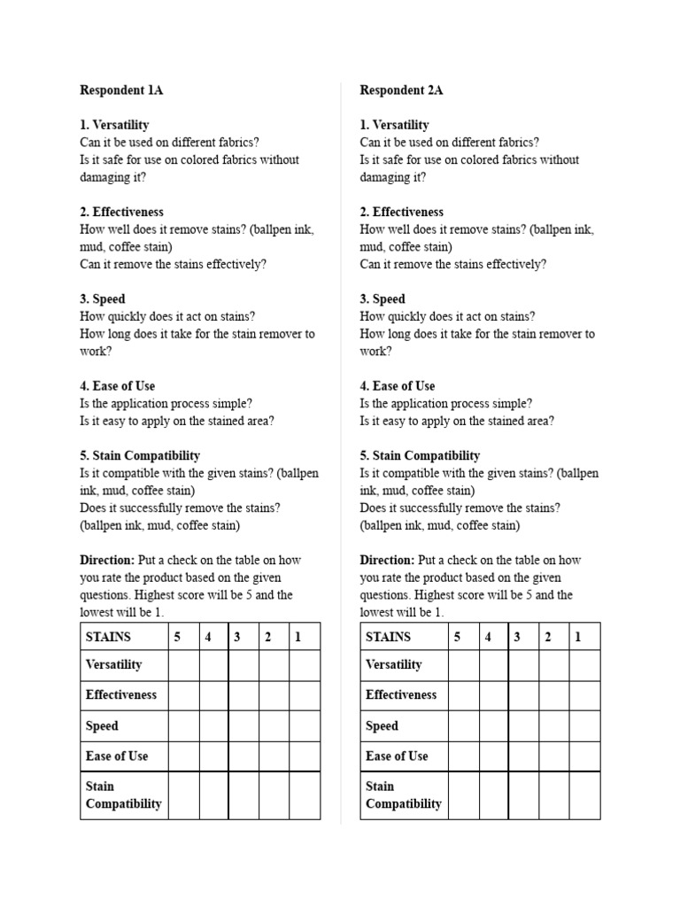Research Questionnaire A | PDF | Ink