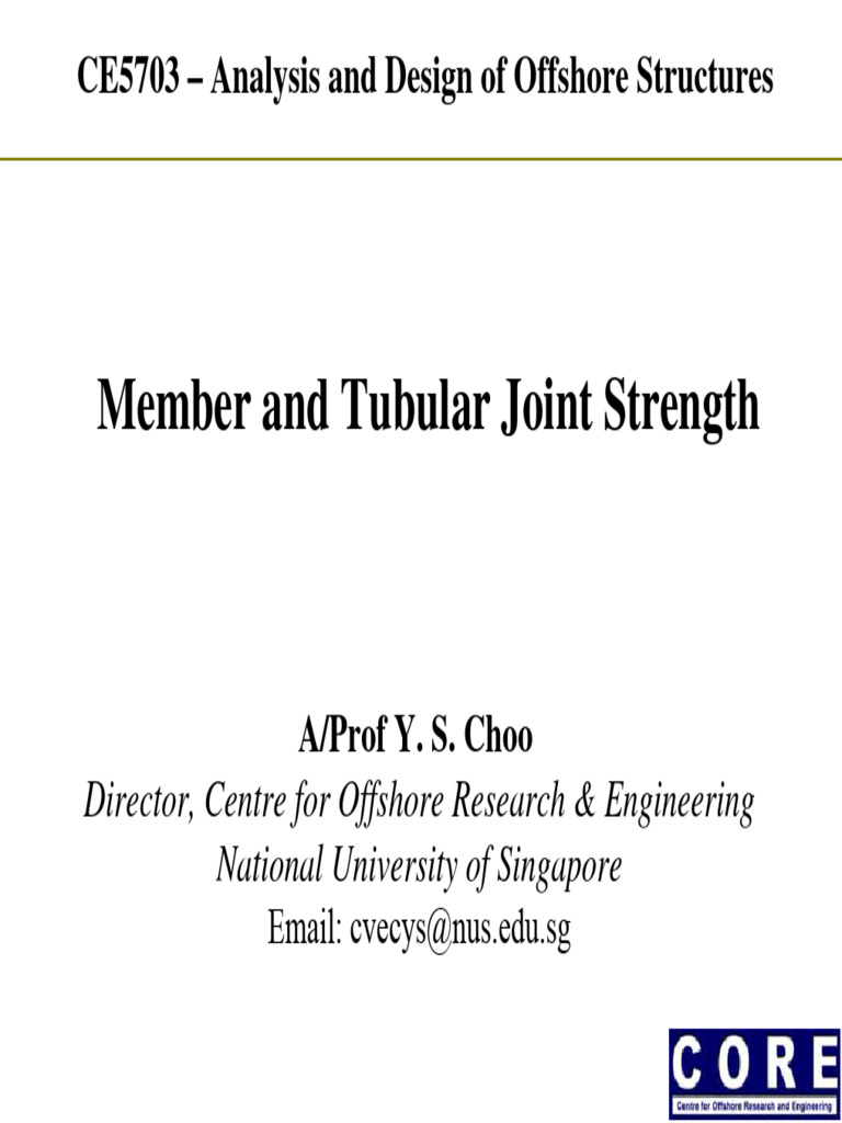 Member & Tubular Joint Strength | PDF | Strength Of Materials | Buckling