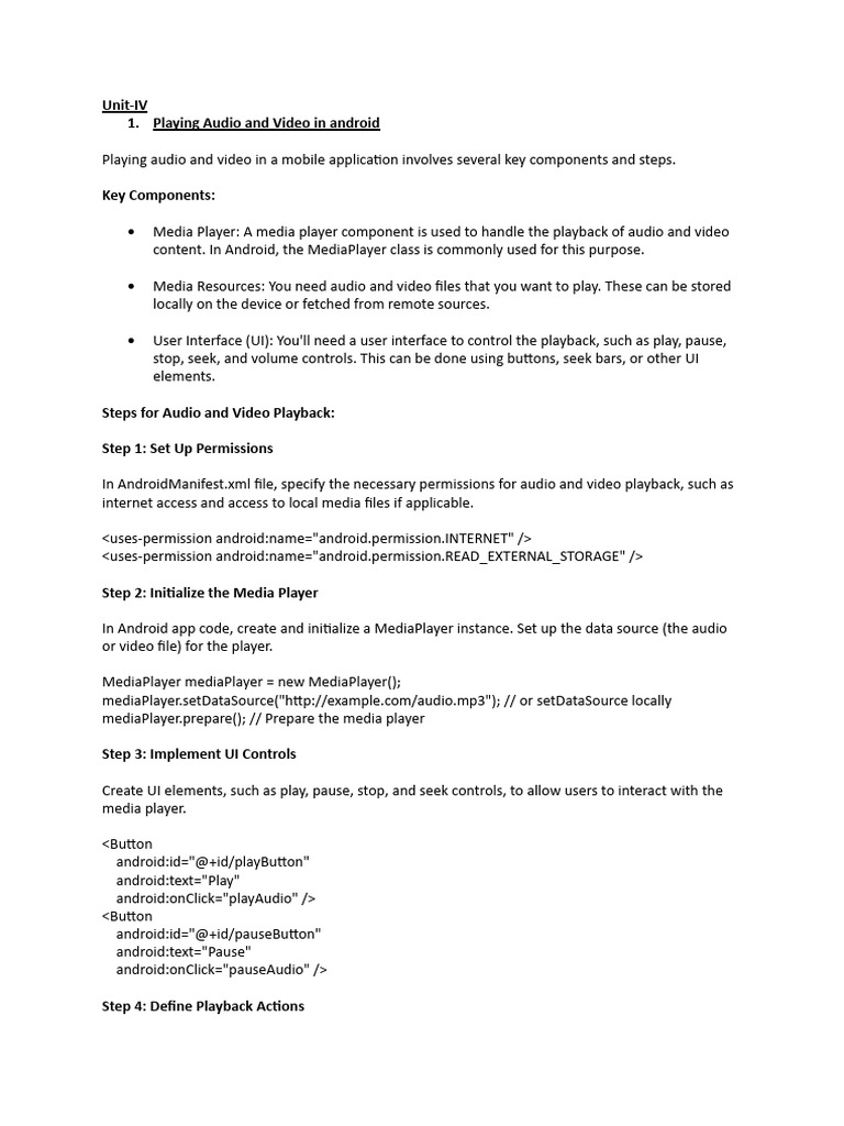 Unit IV | PDF | Android (Operating System) | User Interface