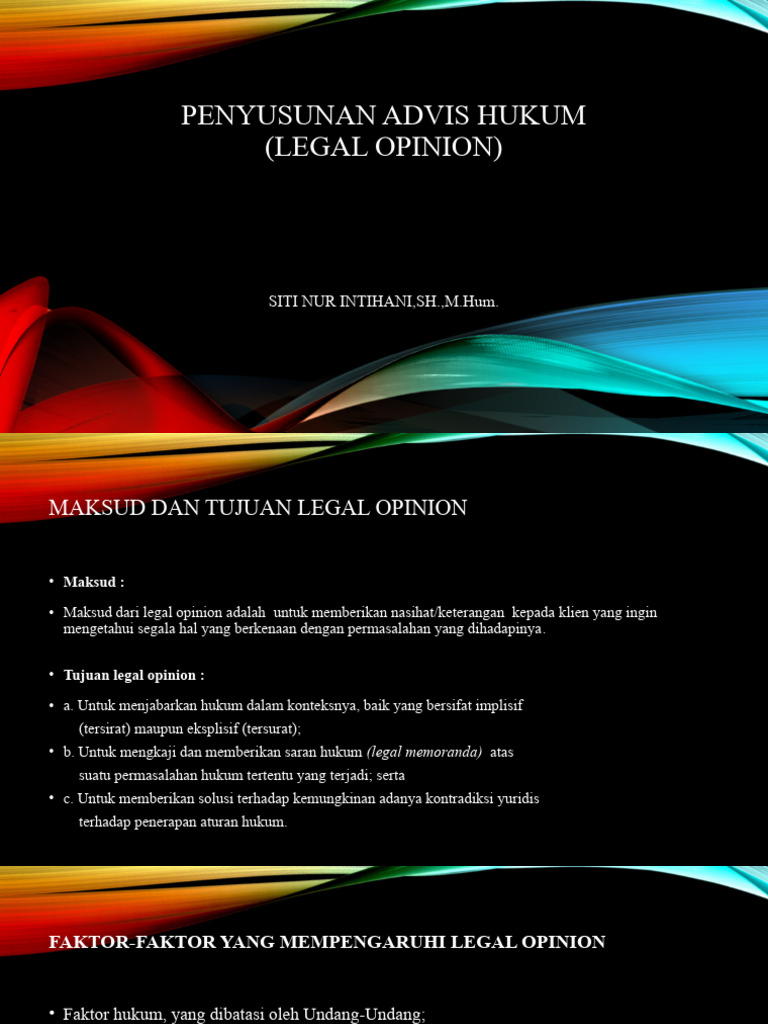 PPT MK PENYUSUNAN ADVIS HUKUM | PDF