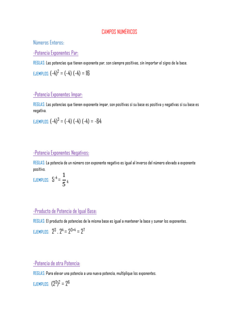 CAMPOS NUMERICOS | PDF