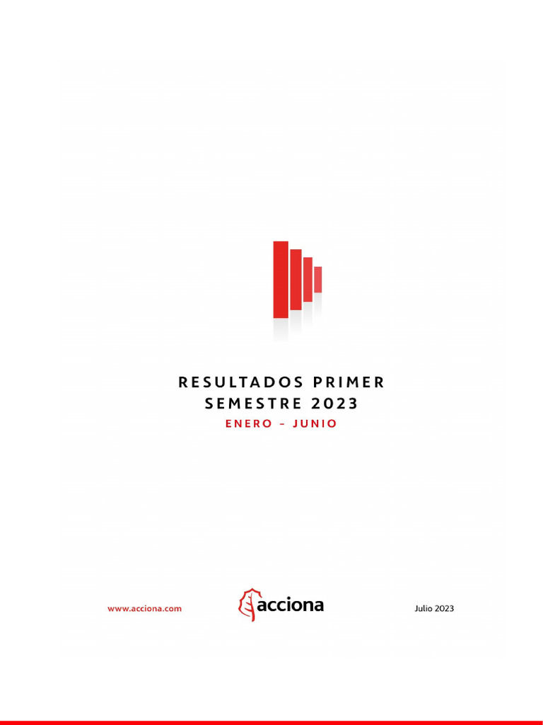 Informe Resultados Primer Semestre 2023 Acciona | PDF