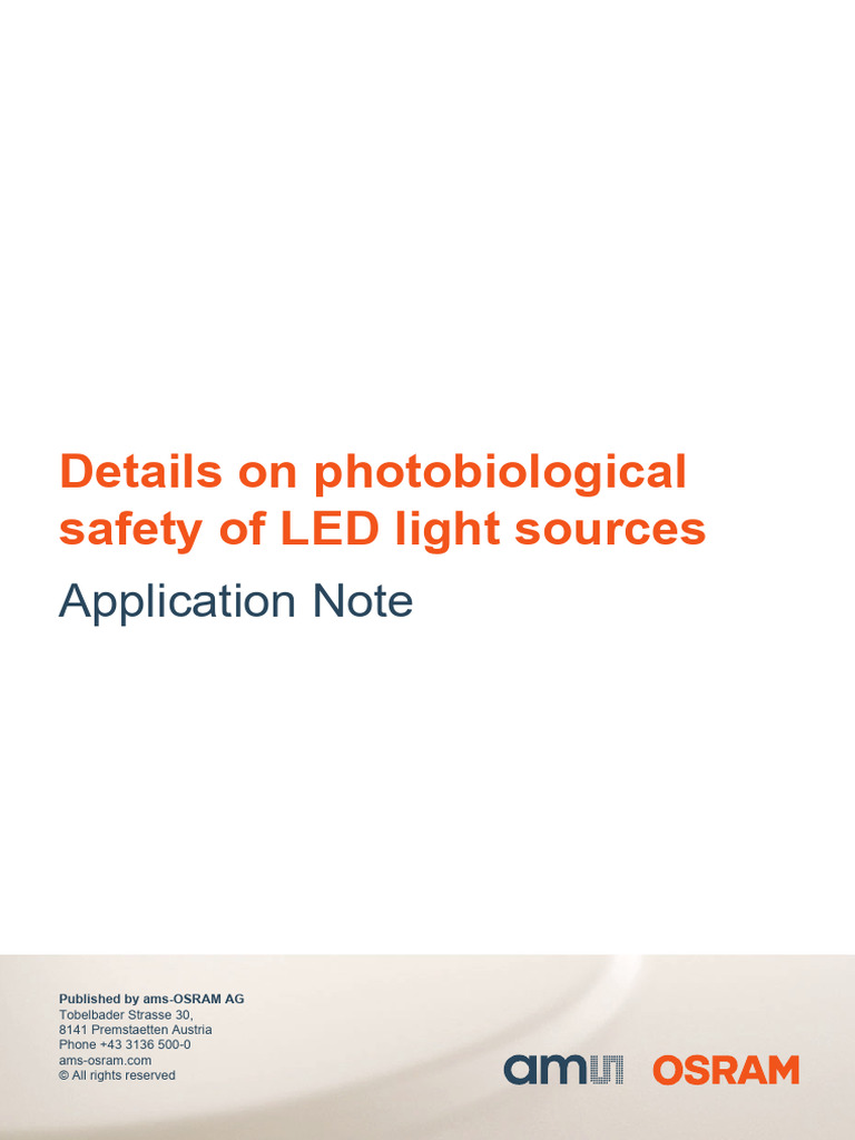 Details On Photobiological Safety of LED Light Sources | PDF