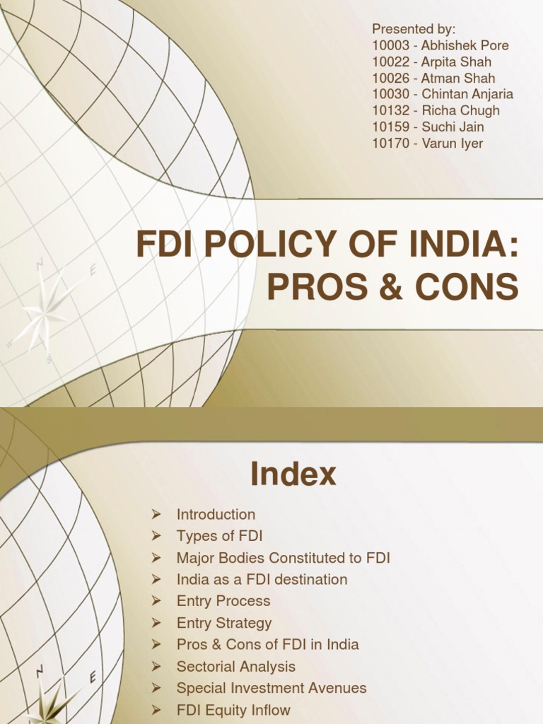 FDI in India-Pros & Cons | PDF | Foreign Direct Investment | Renewable ...