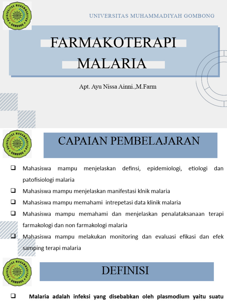 Farmakoterapi Malaria | PDF | Pengembangan Diri | Kesehatan Holistik