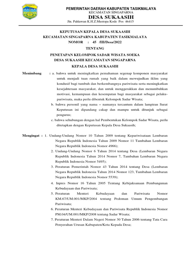 SK Pokdarwis Bantarsuling | PDF