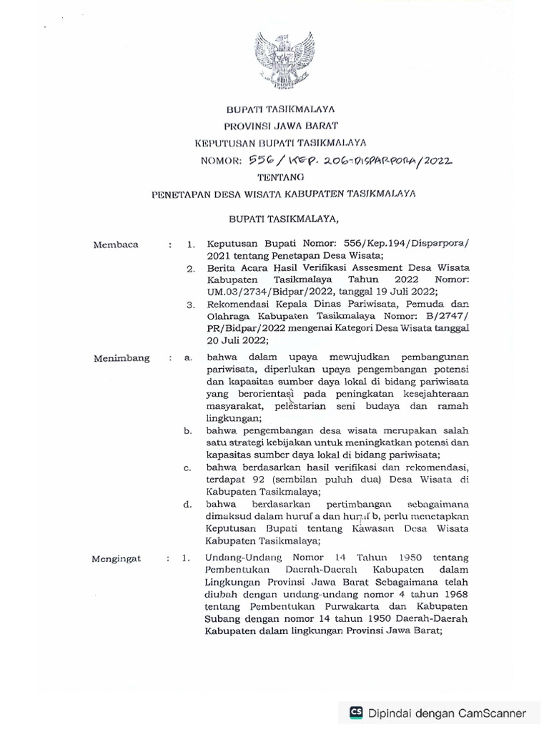 SK Desa Wisata | PDF