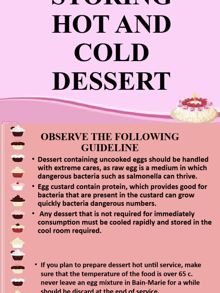 Storing Hot and Cold Dessert | PDF