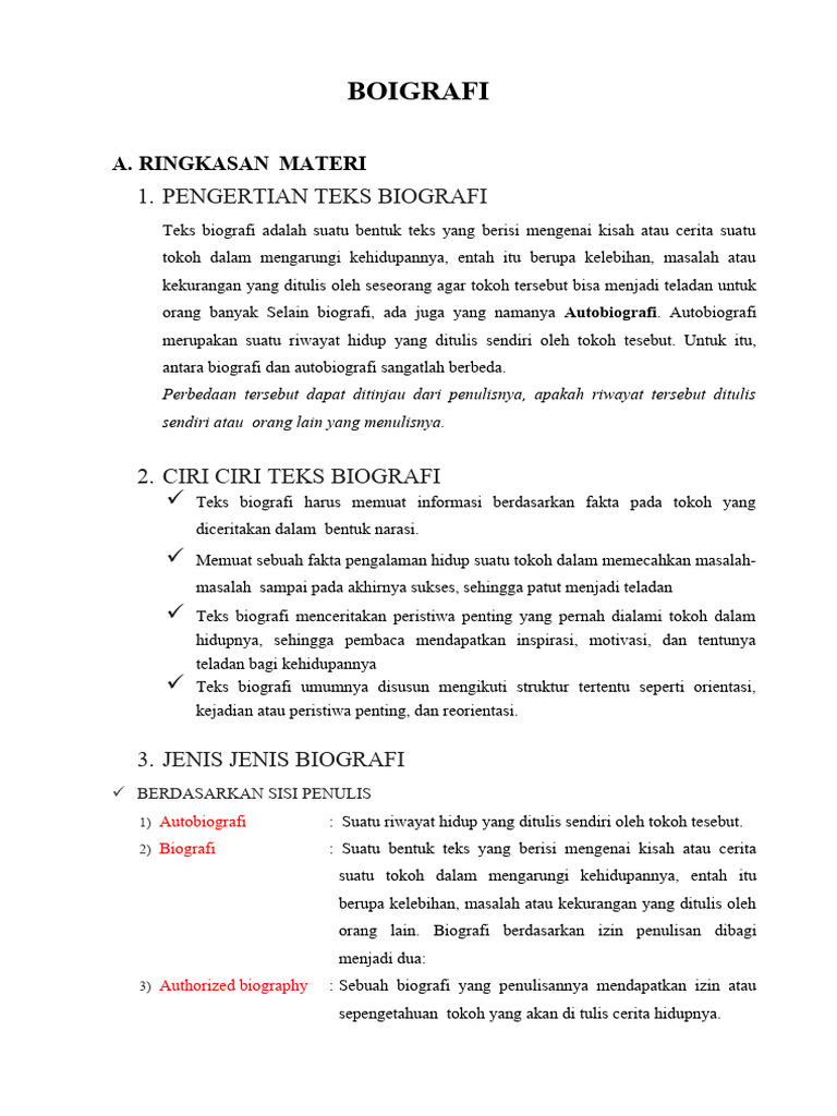 Materi Teks Biografi Kelas X Pdf
