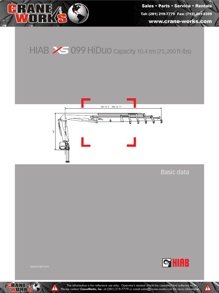 Hiab XS099HiDuo Loadchart CW | PDF