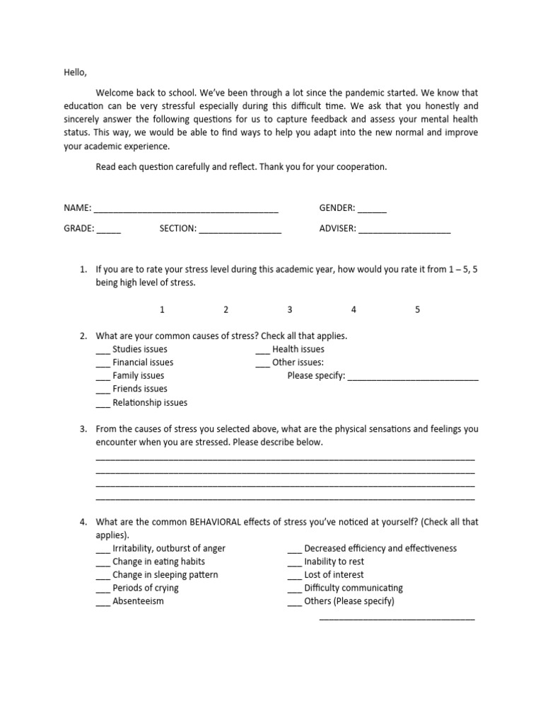 STRESS-ASSESSMENT | PDF