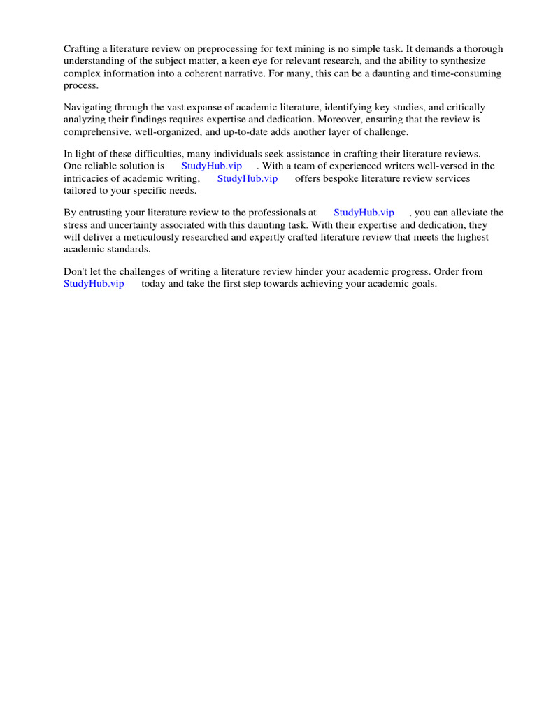 Literature Review On Preprocessing For Text Mining | PDF | Data | Information