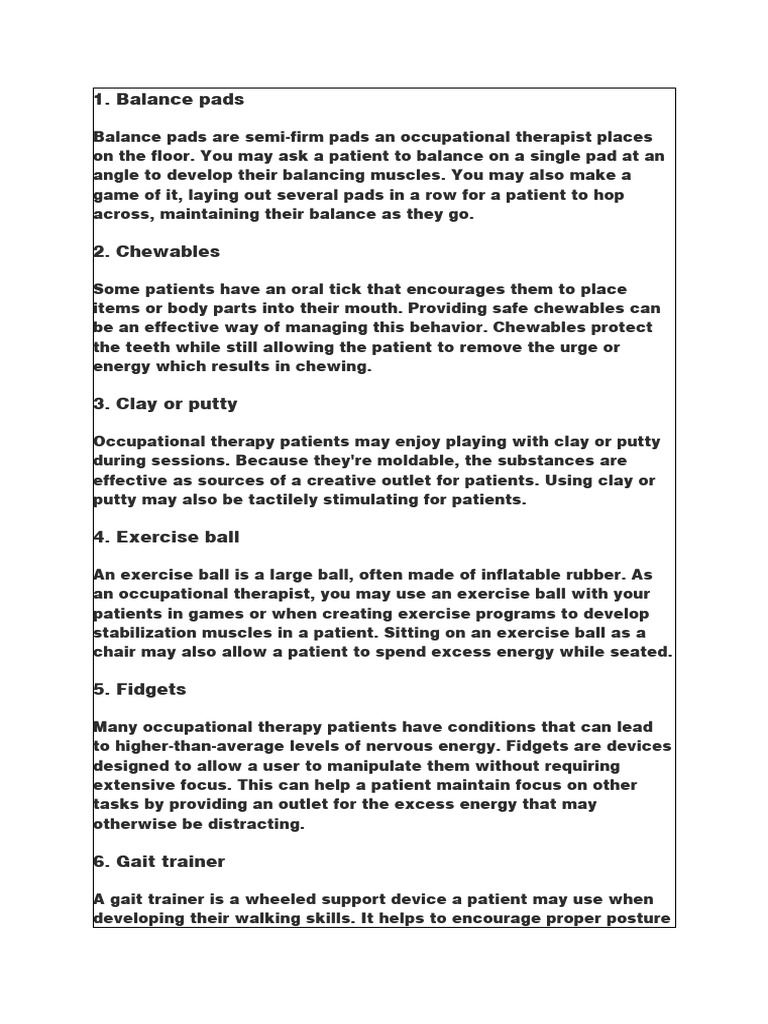 Balance Pads | PDF | Balance (Ability) | Occupational Therapy