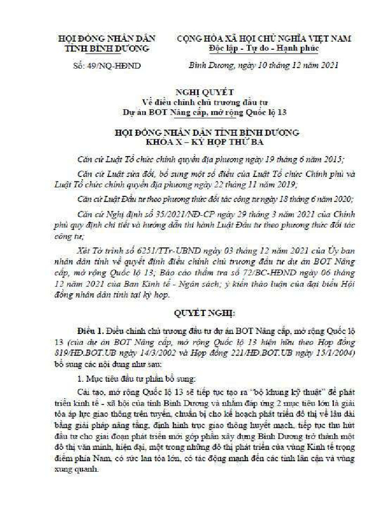 QĐ M R NG QL13 | PDF