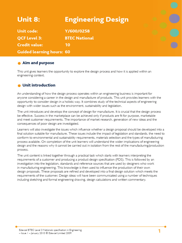 Unit 8 Engineering Design | PDF | Engineering | Learning