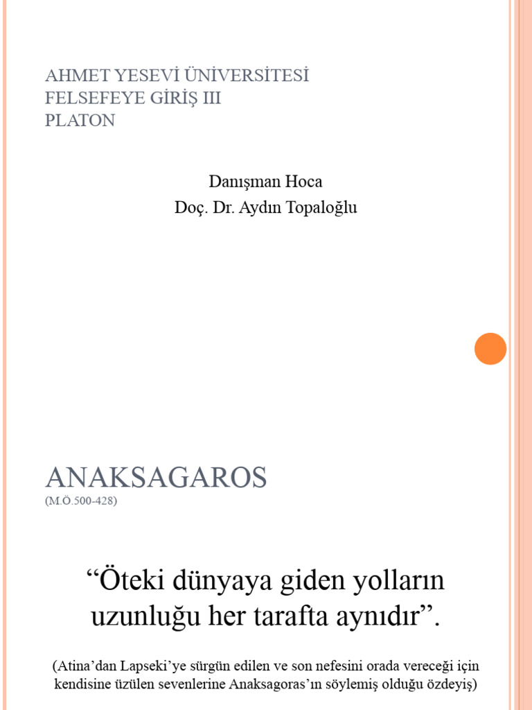 Felsefeye Gi̇ri̇ş III. Platon | PDF