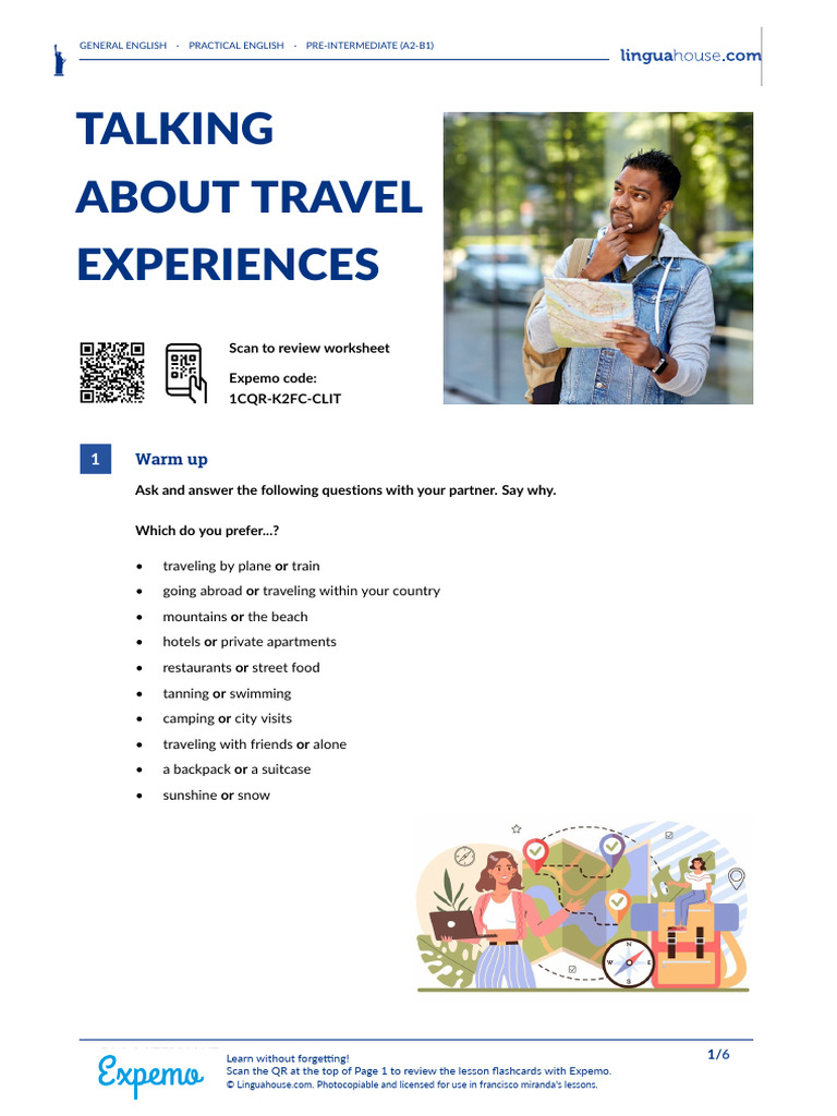 Talking About Travel Experiences American English Teacher | PDF