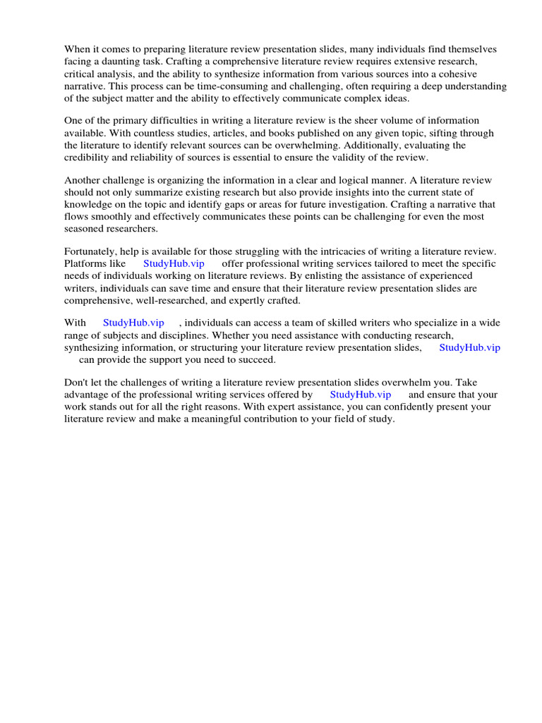 Literature Review Presentation Slides | PDF | Literature Review | Thesis