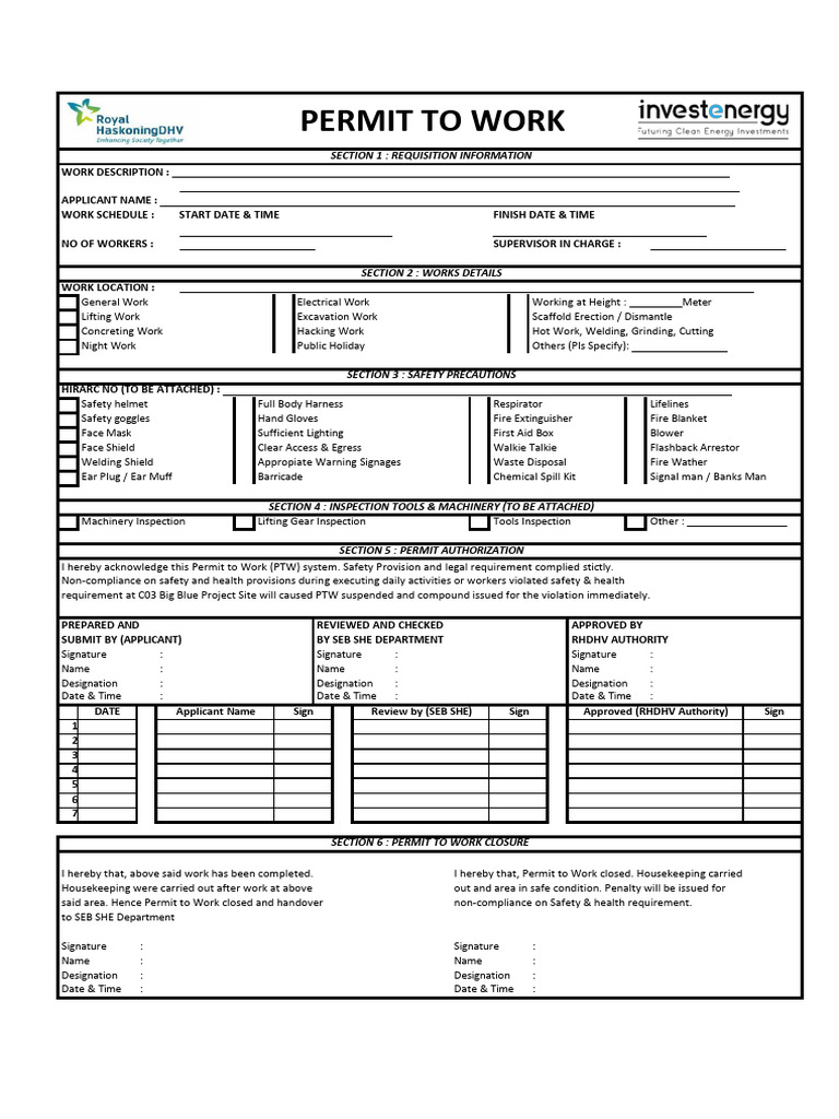 Permit To Work | PDF